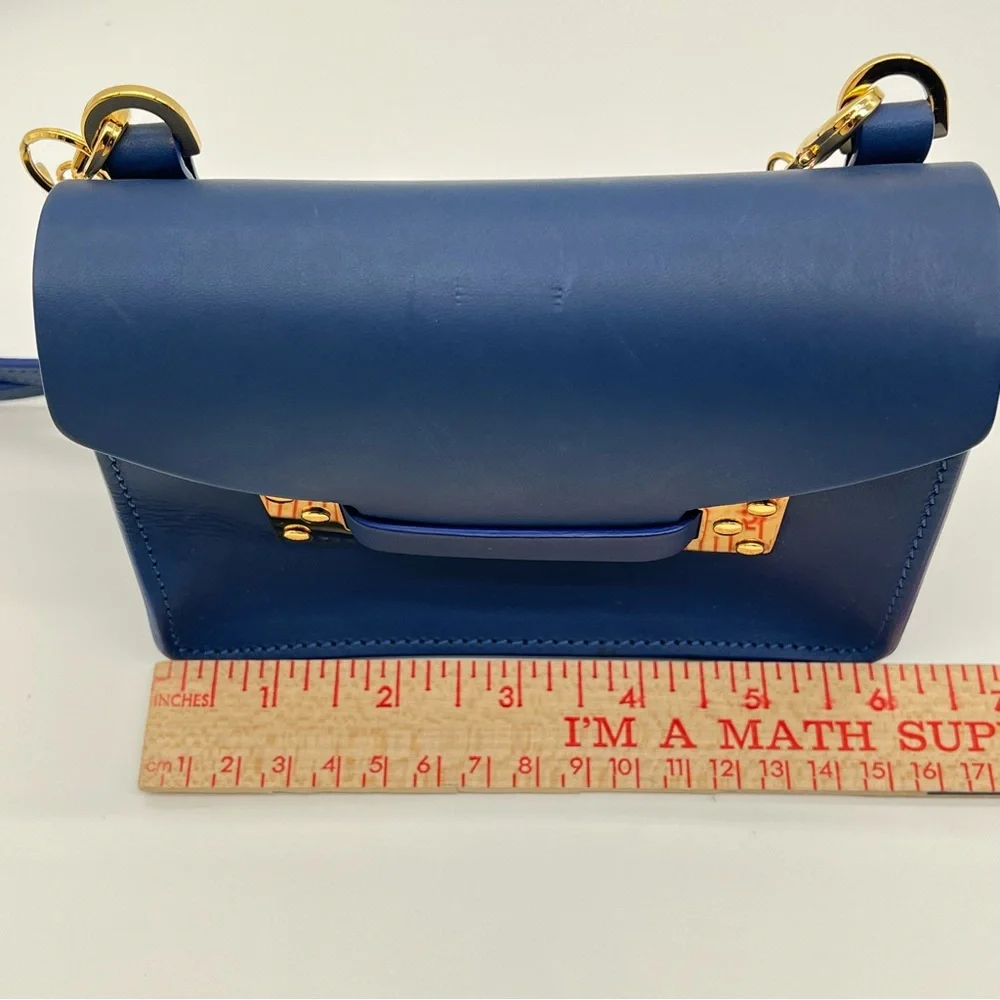 Sophie Hulme | Bags | Sophie Hulme Nano Milner Blue Leather Crossbody ...